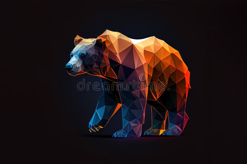 Colored Bear Polygon Low Poly. Stock Illustration - Illustration of ...