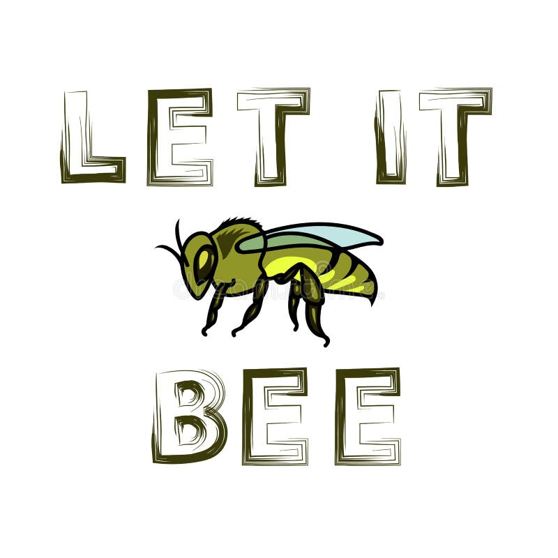 Colored Bee and Positive Text Stock Vector - Illustration of quote ...