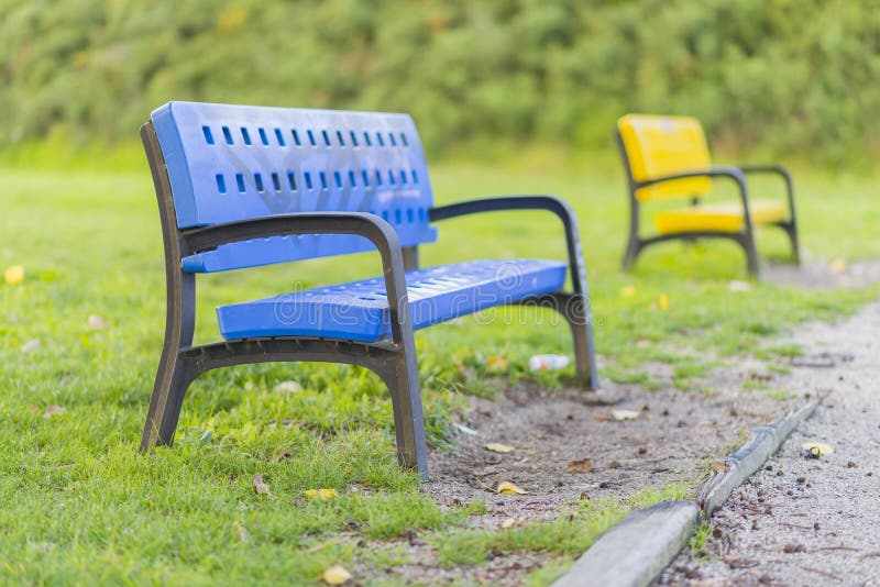 Colored benches. stock photo. Image of furniture, colors - 62226590