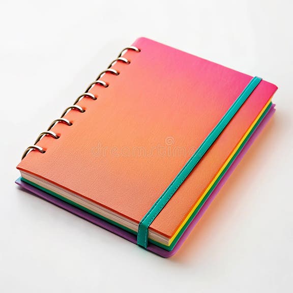Colored Binder Notebook on White Background Stock Illustration ...