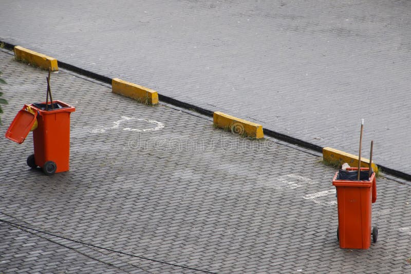 Colored Bins for Selective Garbage Collection Stock Image - Image of ...