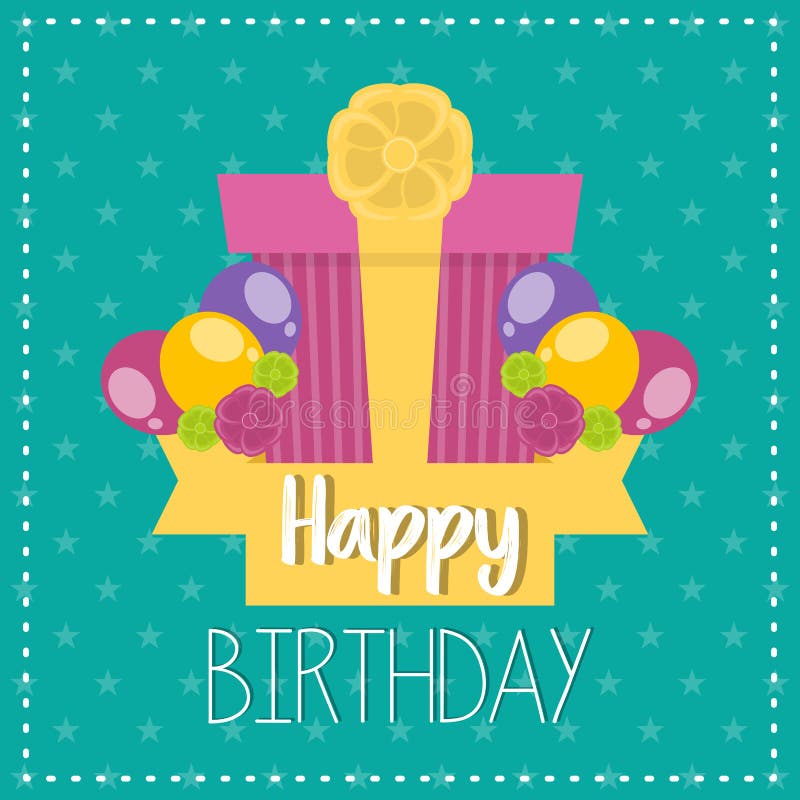 Colored birthday card stock vector. Illustration of template - 161232017