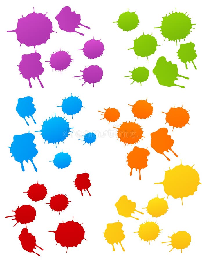 Colored blot set stock vector. Illustration of splotch - 7808918