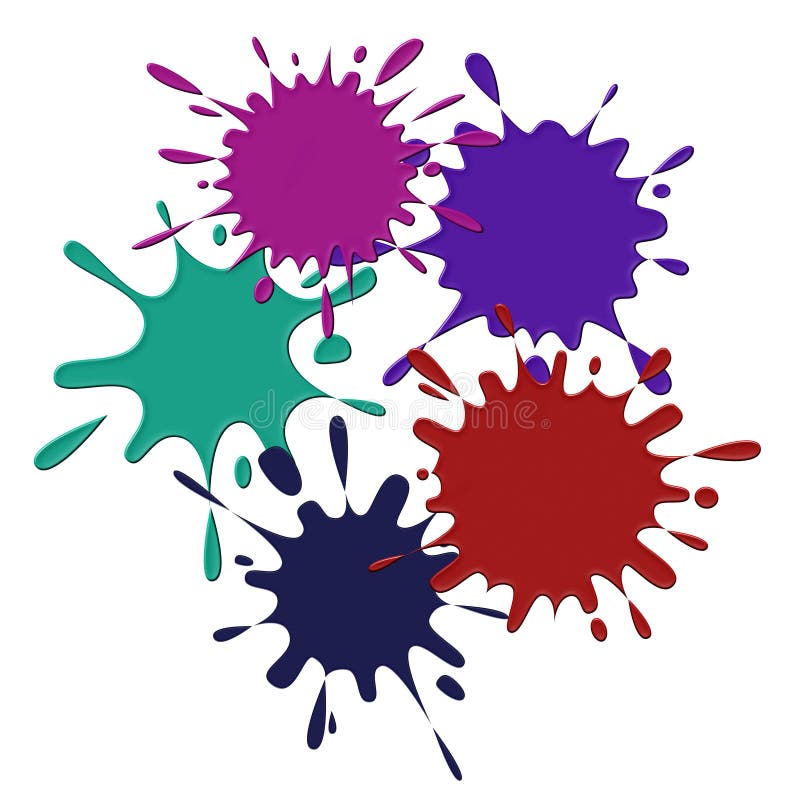 Colored Blots on the White Background Stock Illustration - Illustration ...