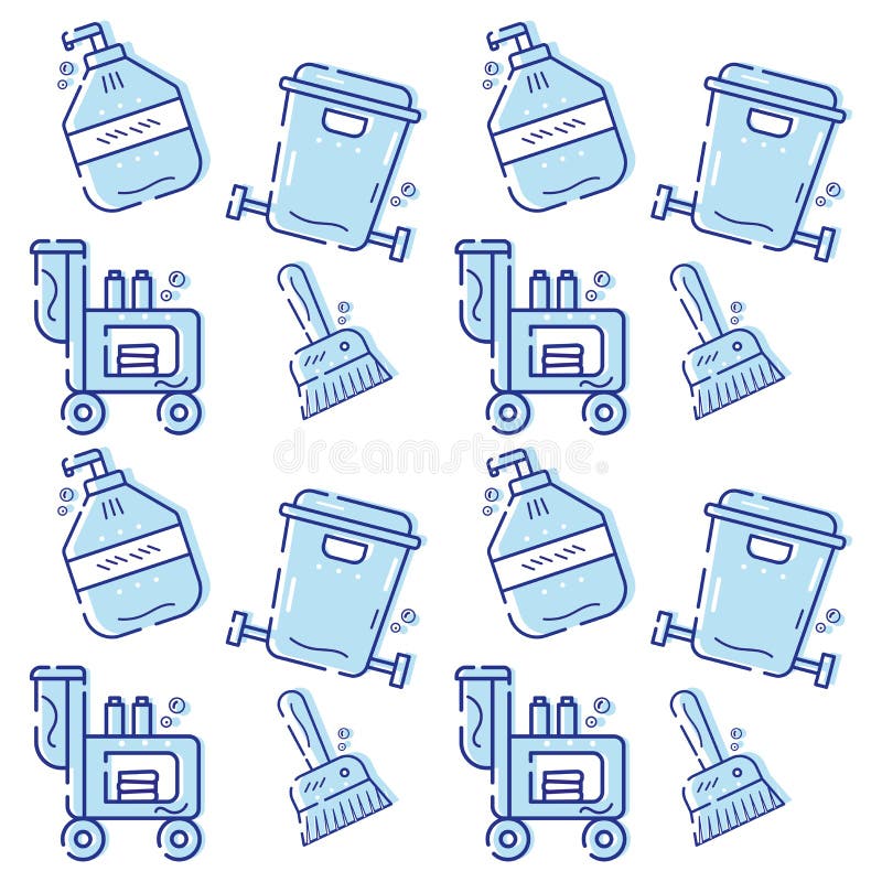 Colored Blue Cleanliness Seamless Pattern Background Vector Stock ...