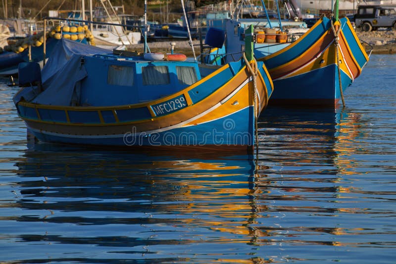 Colored boats Malta editorial image. Image of vessel - 48004430