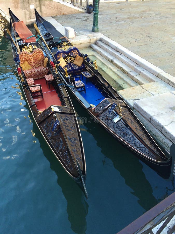 Colored Boats in Venice City on Water Stock Photo - Image of summer ...