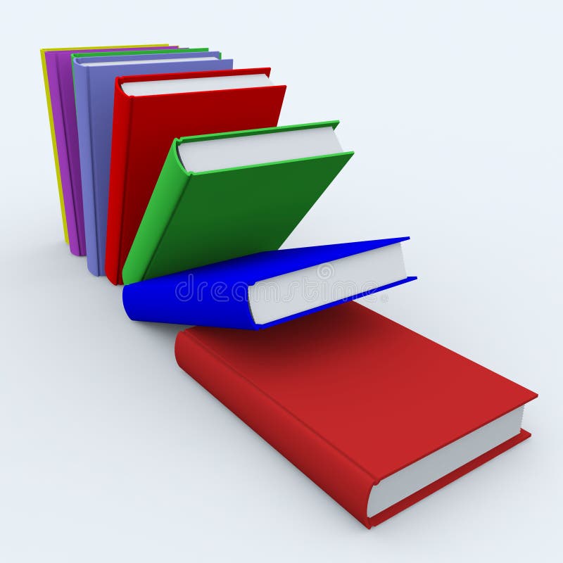 Colored books stock illustration. Illustration of render - 18855848