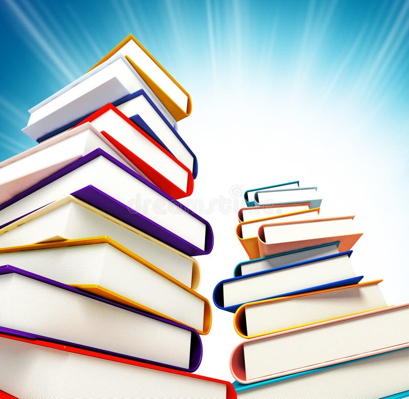 Colored Books on Background Stock Illustration - Illustration of text ...