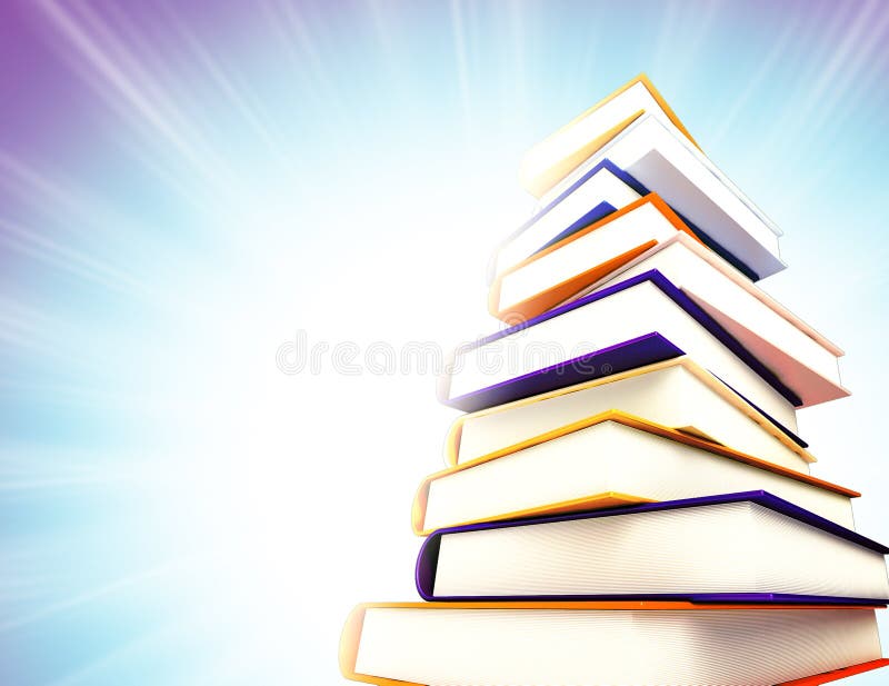 Colored Books on Background Stock Illustration - Illustration of group ...