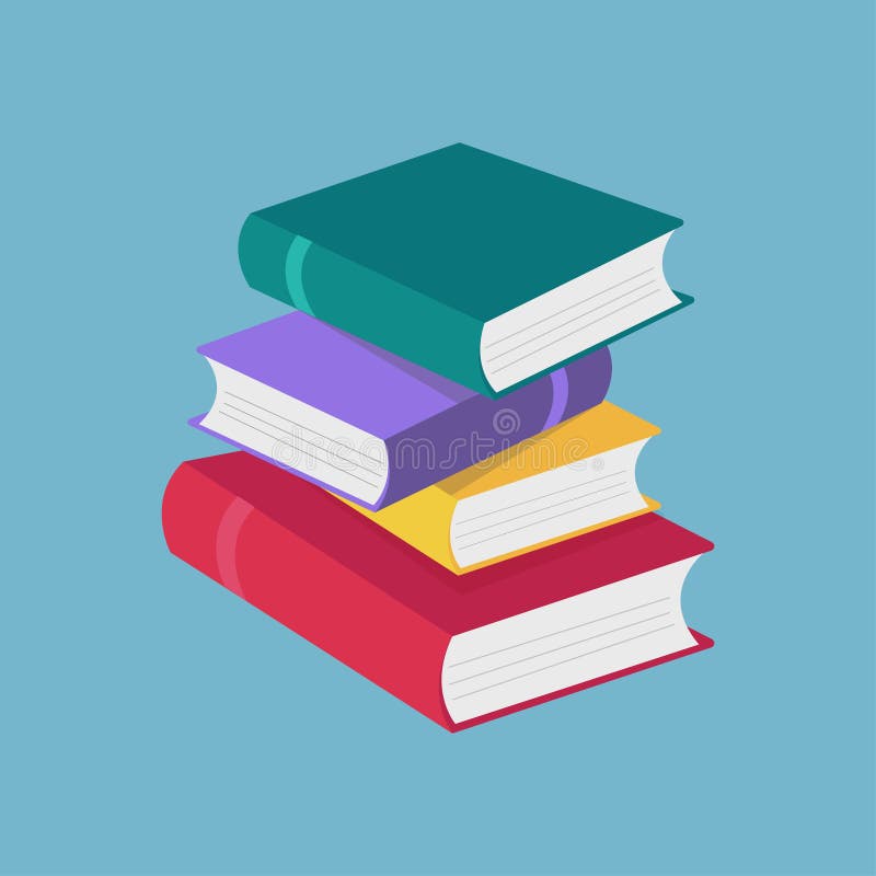 Colored Books Icons Set in Flat Design Style Isolated. Concept for ...