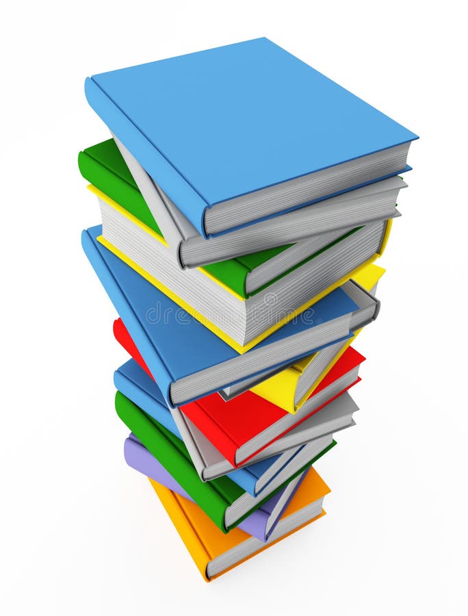 Colored Books Isolated on White Stock Illustration - Illustration of ...