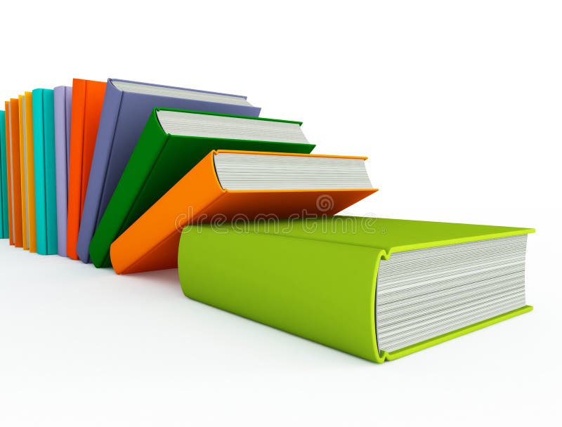 Colored Books Isolated on White Stock Illustration - Illustration of ...