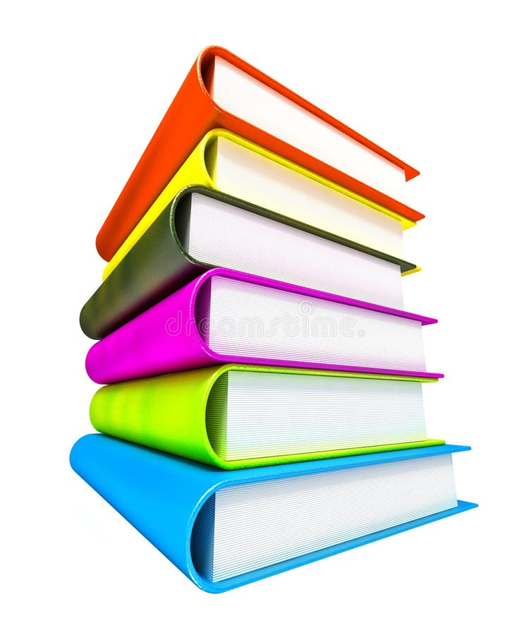 Books rainbow over white stock illustration. Illustration of expertise ...
