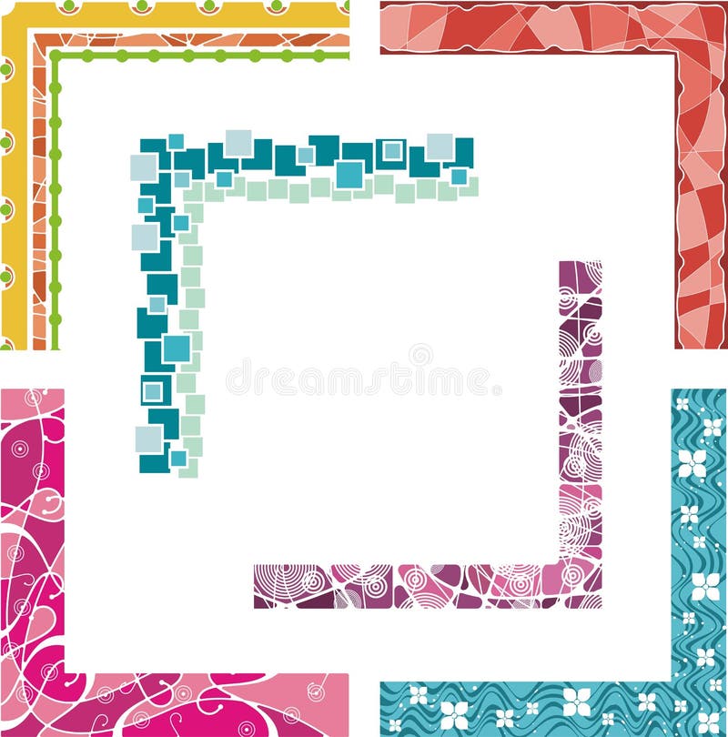 Colored border designs stock illustration. Illustration of style - 12442583