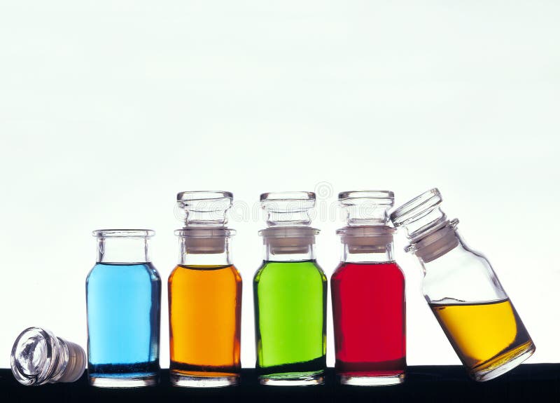 Colored Bottles stock image. Image of essential, medicine - 671871