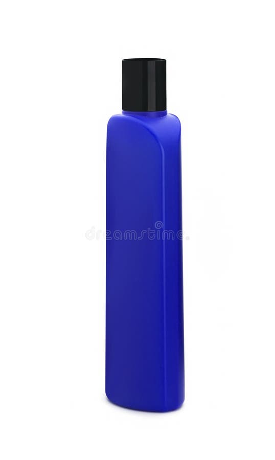 Blue Cosmetic Bottles Isolated on White Stock Photo - Image of clean ...