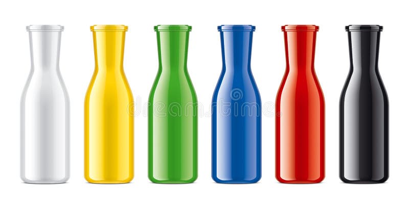 Colored Bottles Set. Non-transparent Version. Stock Vector ...
