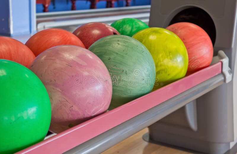 Colored bowling balls stock photo. Image of large, play - 35252060