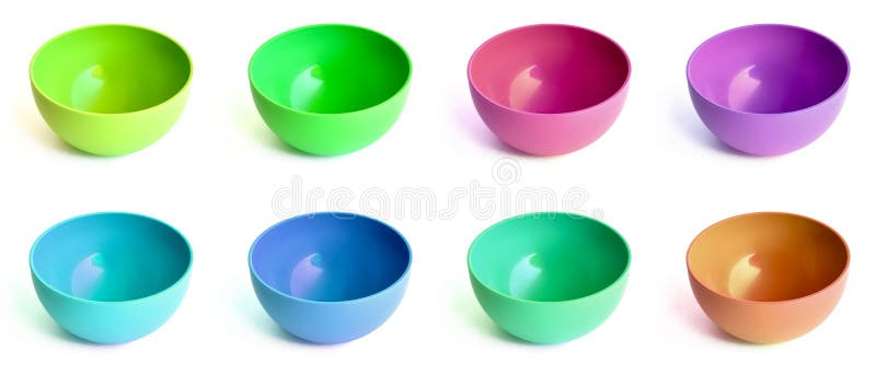 Colored bowls stock photo. Image of coloured, plastic - 26854136
