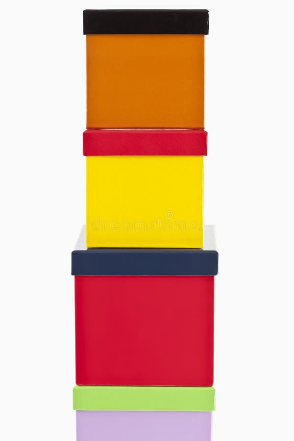 Colored Boxes Against White Background Stock Photo - Image of ...