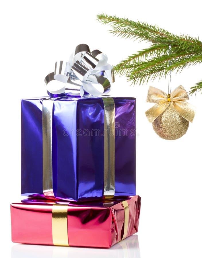 Colored Boxes with Christmas Gifts Stock Photo - Image of beautiful ...