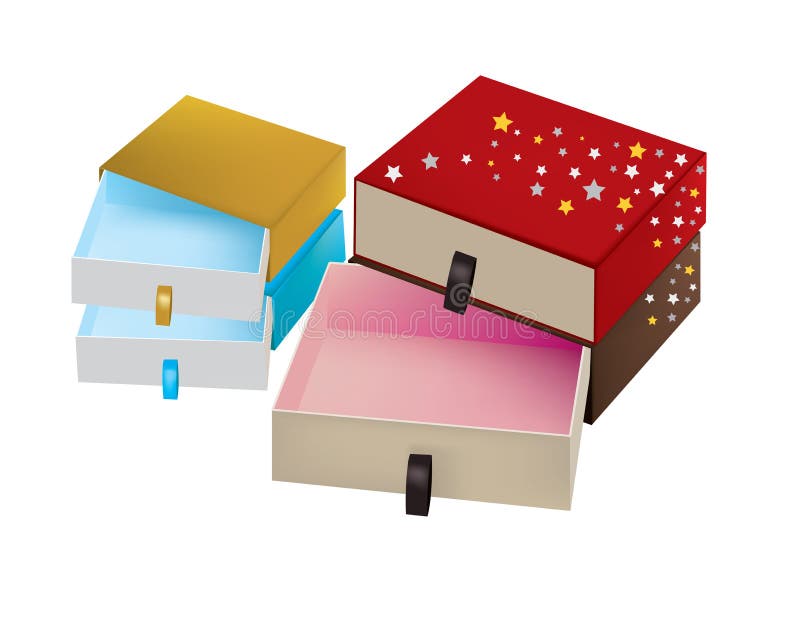 Colored Boxes - Packaging Isolated Stock Vector - Illustration of ...