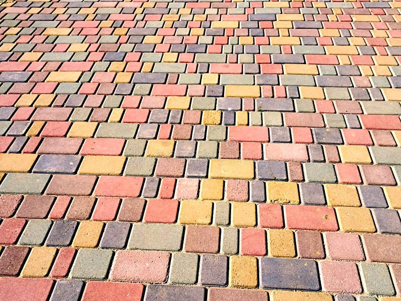 A Pavement of Colored Bricks Stock Photo - Image of tile, soil: 255310548