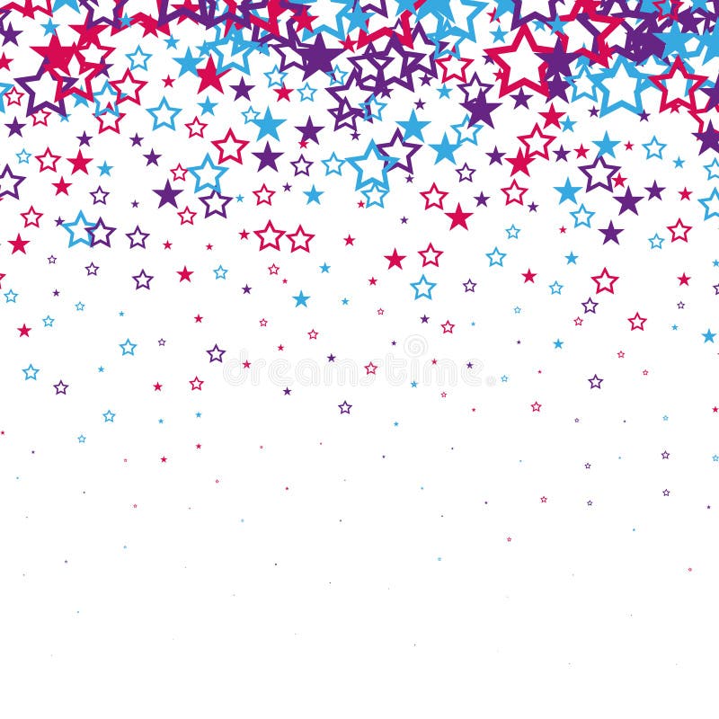 Falling Colored Stars, Colored Confetti in the Form of Stars on a White ...