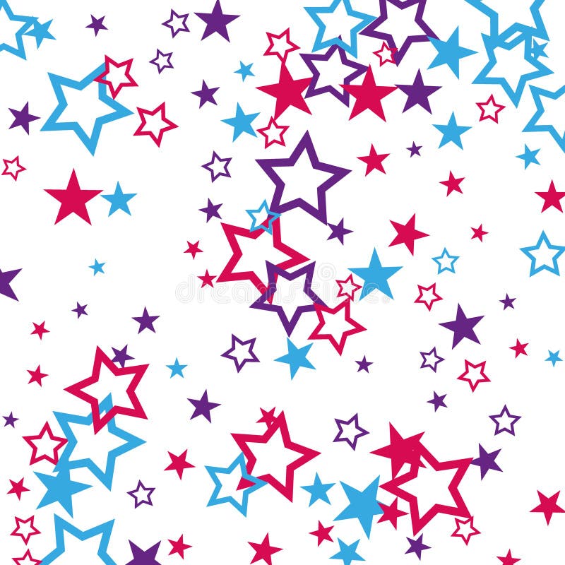 Falling Colored Stars, Colored Confetti in the Form of Stars on a White ...