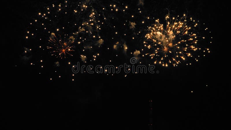 Colored Bright Flashes of Firework Colors on the Night Sky. Stock ...