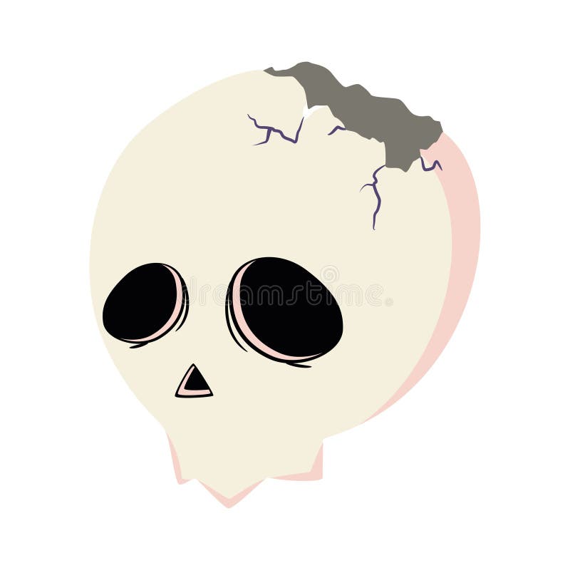 Colored Broken Skull Vector Stock Vector - Illustration of skull, head ...