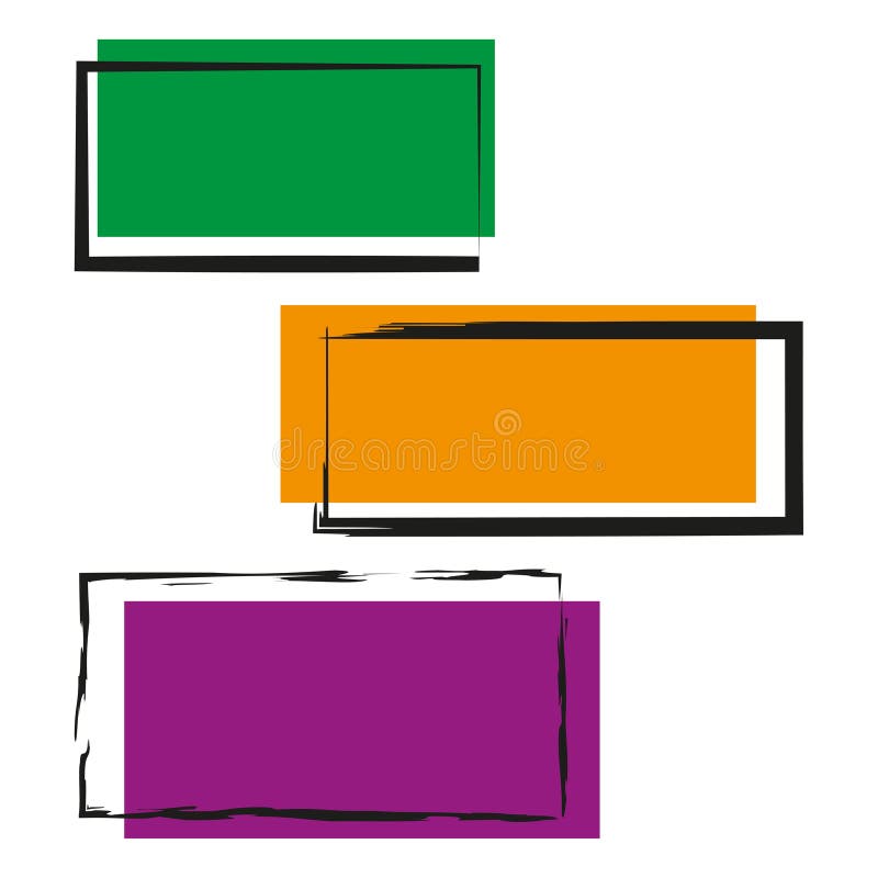 Colored Brush Rectangles for Promotion Design. Graphic Element. Vector ...