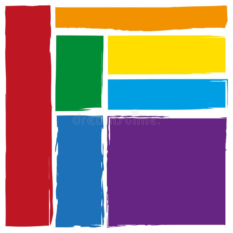 Colored Brush Rectangles. Vector Illustration. Stock Image Stock Vector ...