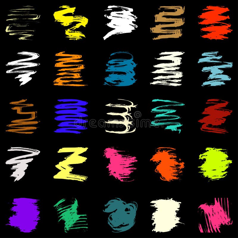 Colored Brush Strokes a Beautiful Collection for Design Stock ...