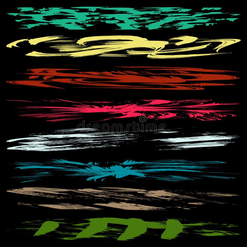 Colored Brush Strokes a Beautiful Collection for Design Stock ...