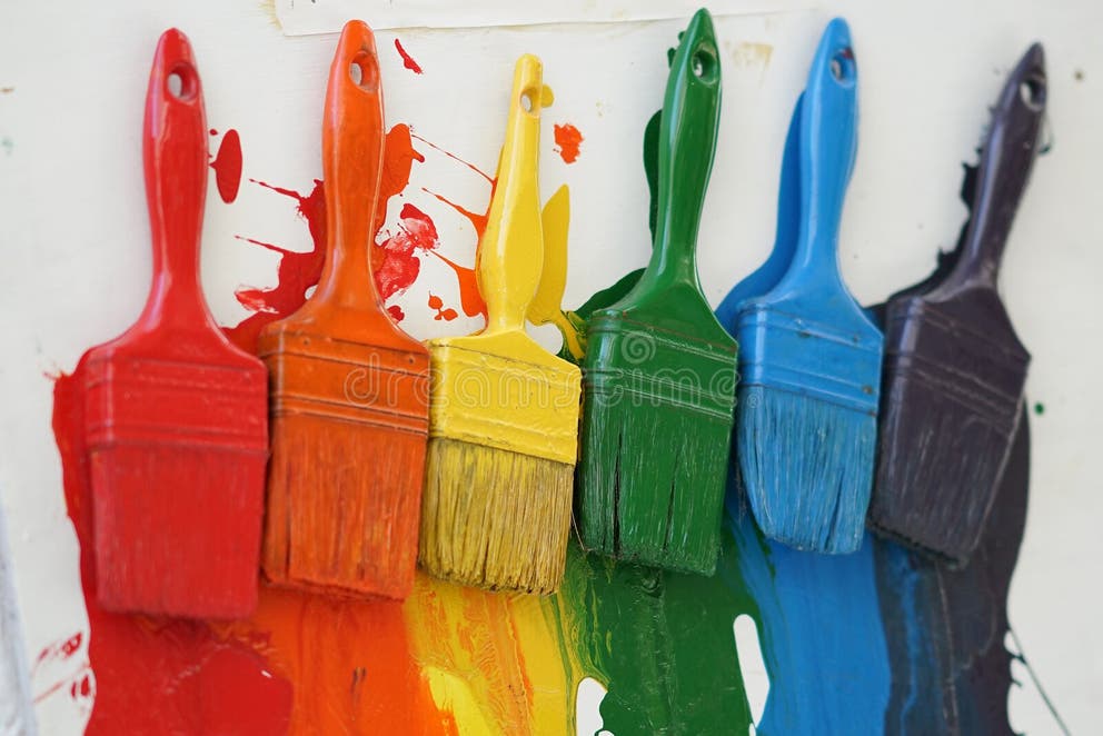 Colored Brushes I Create an Interesting Color Effect Stock Photo ...