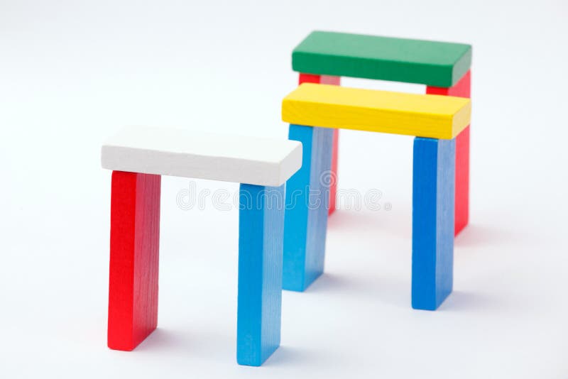 Many Colored Building Blocks of Wood Stock Photo - Image of constructor ...