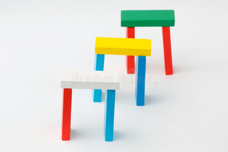 The Colored Building of the Blocks of Wood Stock Image - Image of white ...