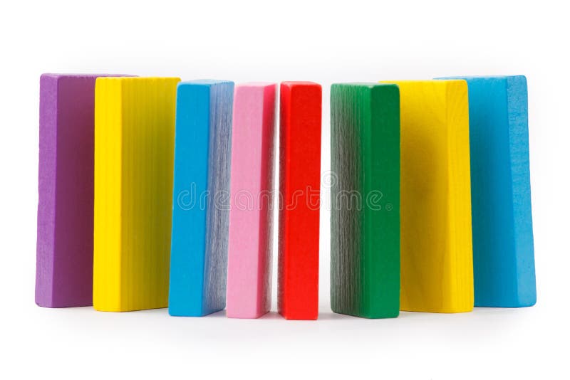 Colored Building Blocks of Wood Stock Image - Image of material, block ...