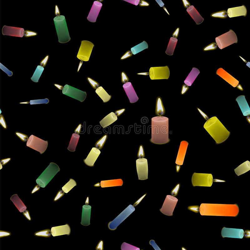 Colored Burning Wax Candles Seamless Pattern Stock Vector ...