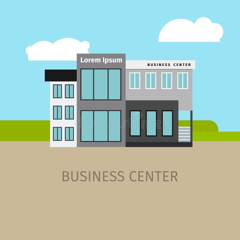 Colored Business Center Building Illustration Stock Vector ...