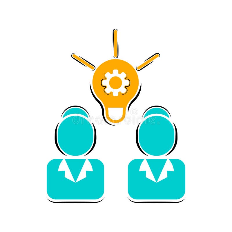 Colored Business Teamwork Icon. Business Concept Stock Vector ...