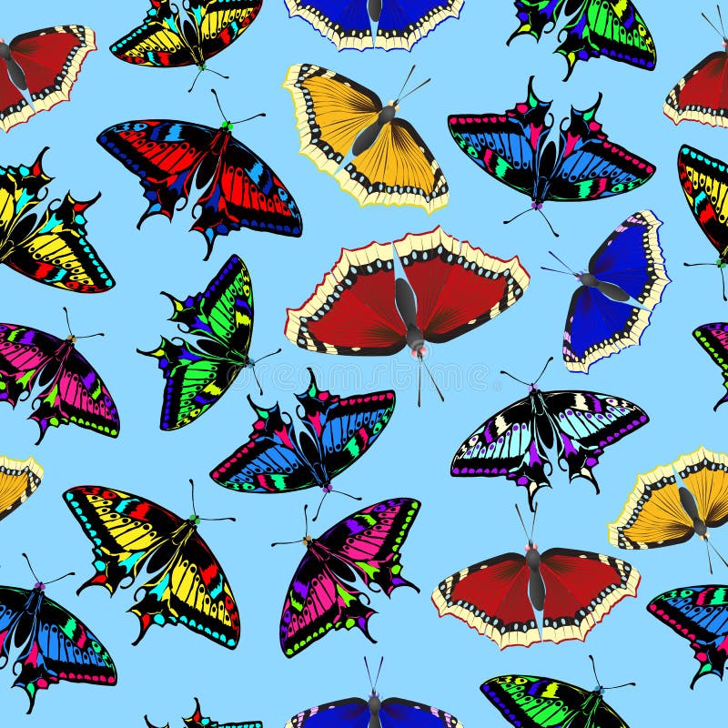 Colored Butterflies on a Light Background. Vector Stock Vector ...