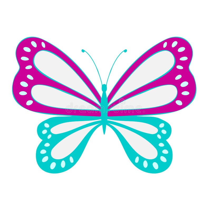 Colored Butterfly , Vector Illustration, Icon. Butterfly Wings Side ...