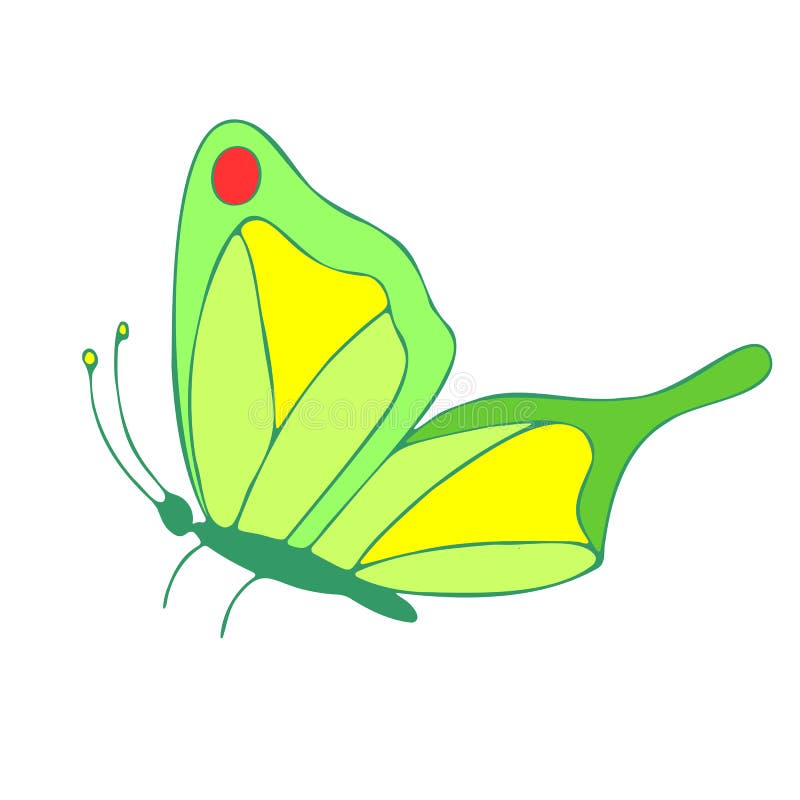 Colored Butterfly , Vector Illustration, Icon. Butterfly Wings Side ...