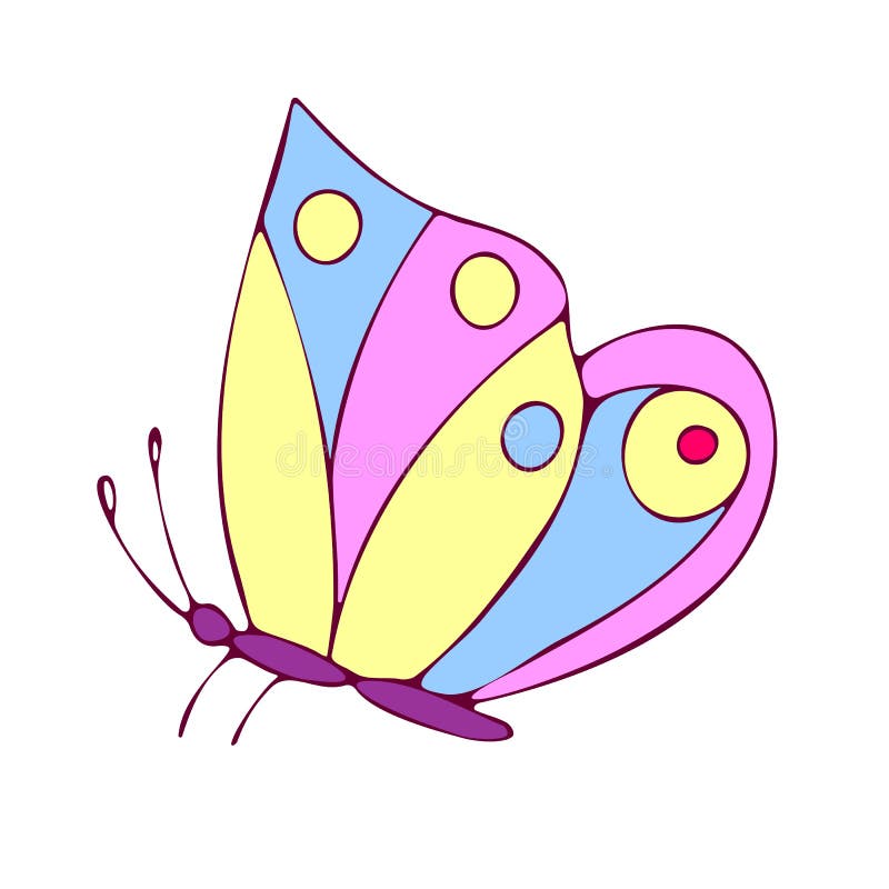 Colored Butterfly , Vector Illustration, Icon. Butterfly Wings Side ...