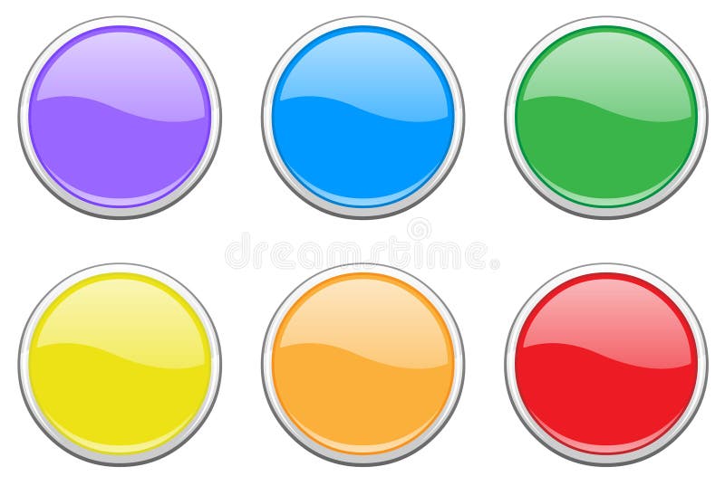 Colored Button Set stock vector. Illustration of icon - 95847987