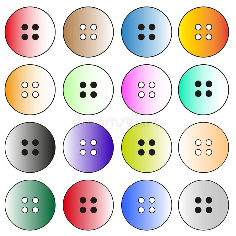 Colored Buttons for Clothes. Vector Illustration. Stock Image Stock ...
