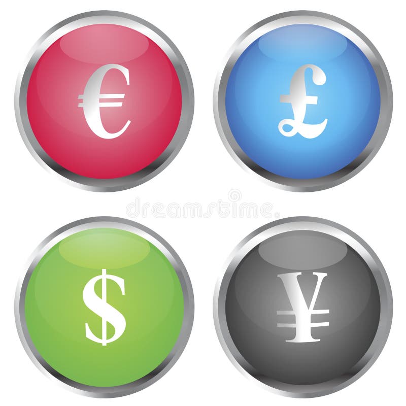 Colored Buttons with Money Symbols Stock Vector - Illustration of ...